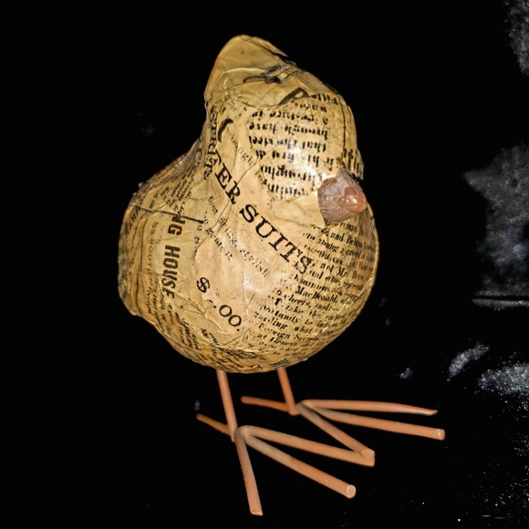 Accents | Vintageinspired Newspaper Bird Figurine | Poshmark
